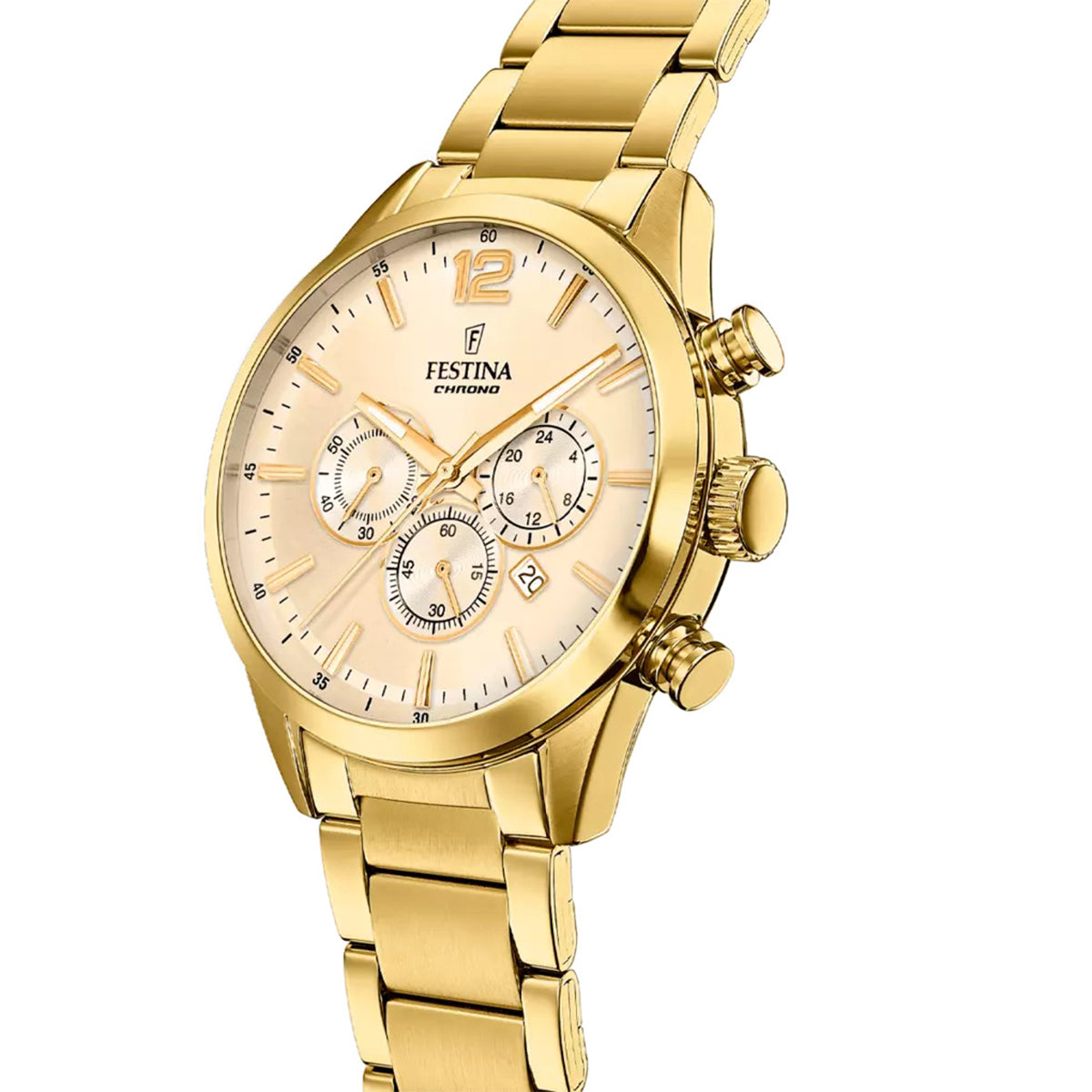 Festina F20633/4 Chronograph Gold Stainless Steel Strap Watch For Men ...