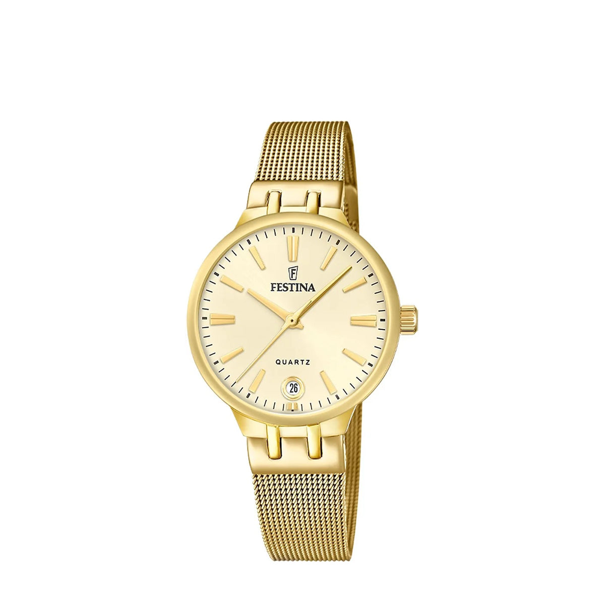 Festina F20713/2 Analog Gold Stainless Steel Strap Watch For Women ...