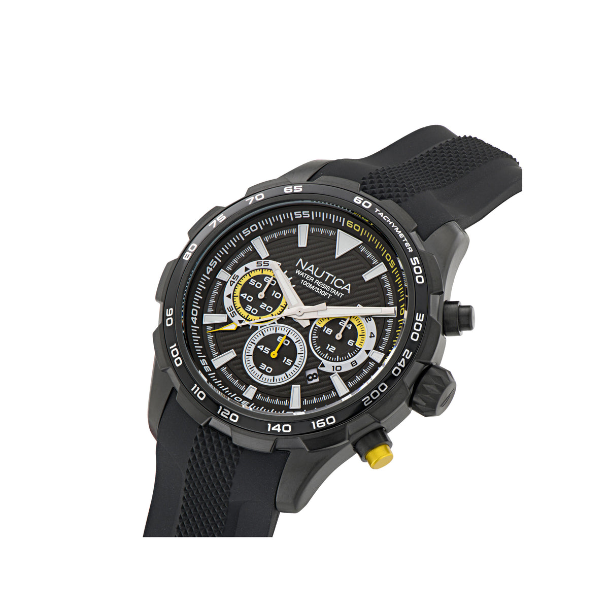 Nautica NAPNSF306 NST Chronograph Black Silicone Strap Watch For Men ...