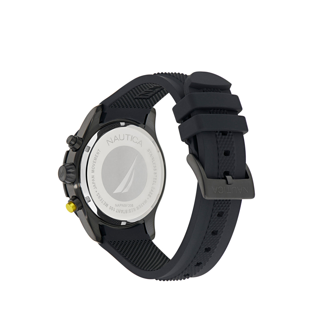Nautica NAPNSF306 NST Chronograph Black Silicone Strap Watch For Men ...