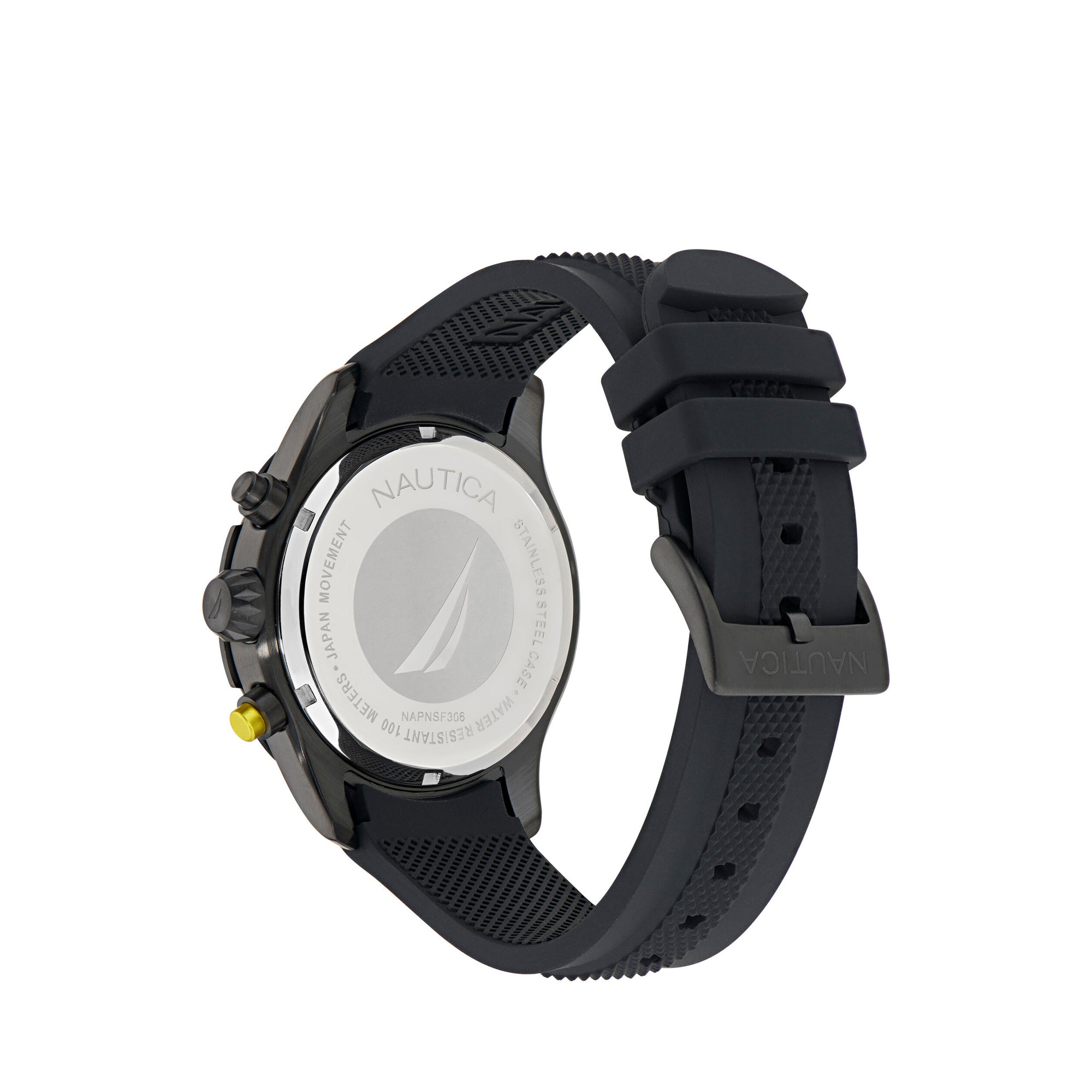 Nautica NAPNSF306 NST Chronograph Black Silicone Strap Watch For Men ...