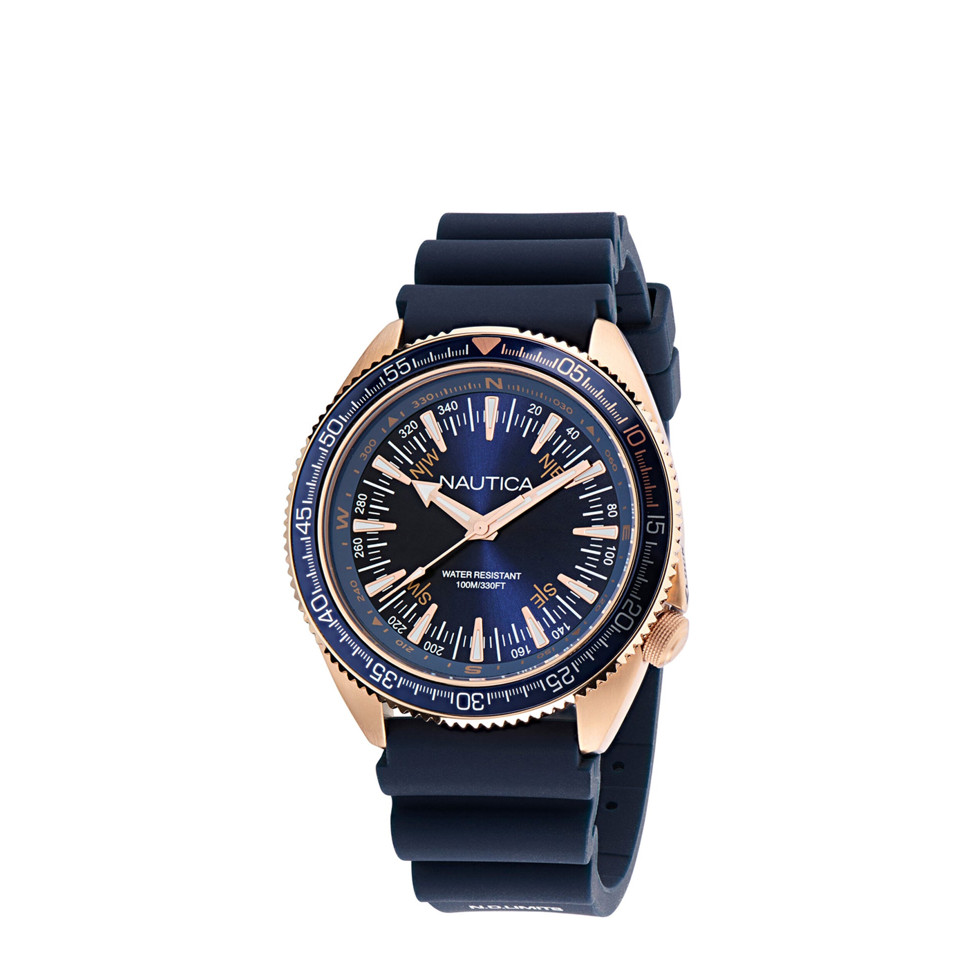 Nautica NAPNVF306 Vintage Analog Blue Silicone Strap Watch For Men ...