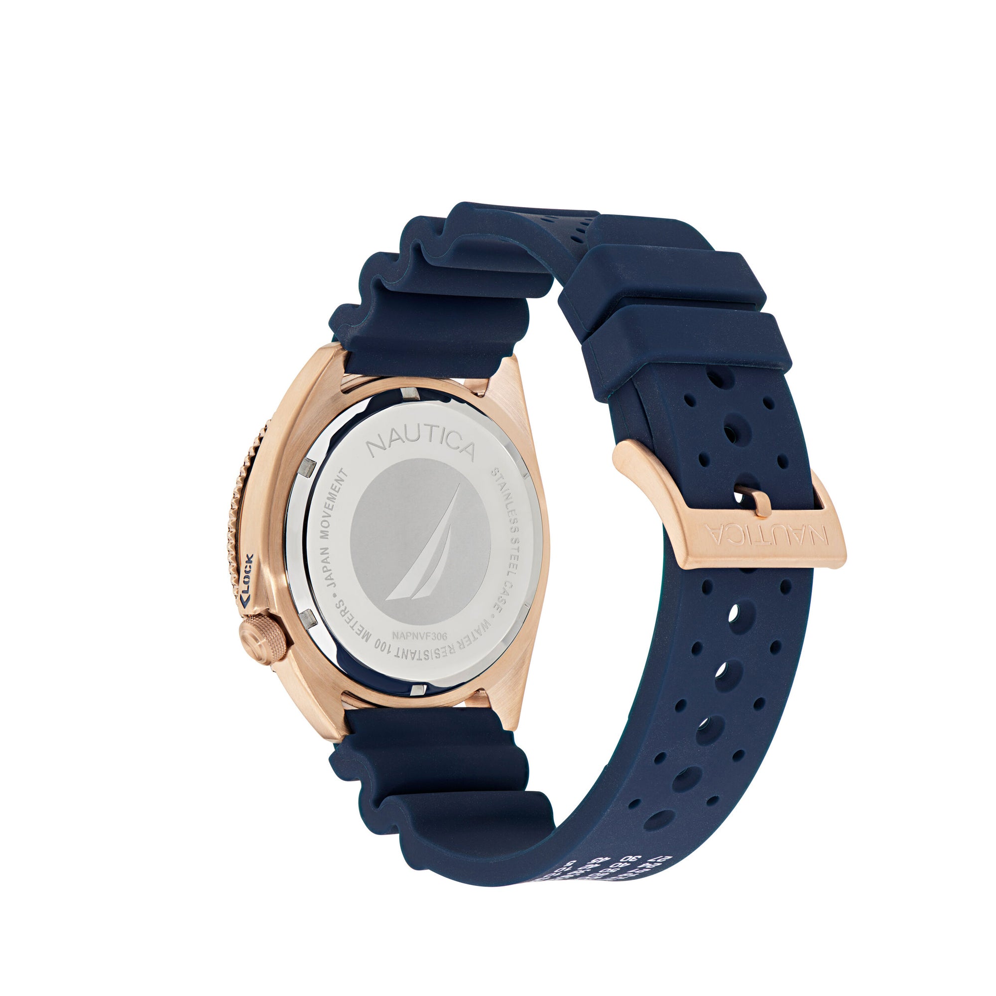 Nautica NAPNVF306 Vintage Analog Blue Silicone Strap Watch For Men ...