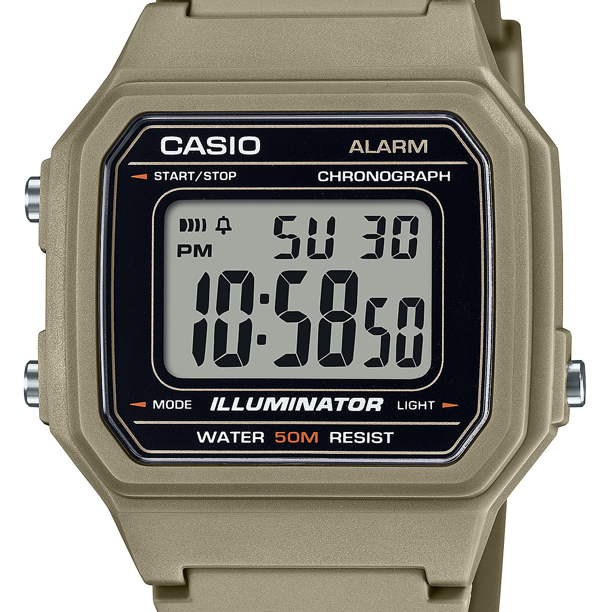 Casio W-217H-5AVDF Digital Beige Resin Strap Watch For Men – Time Depot