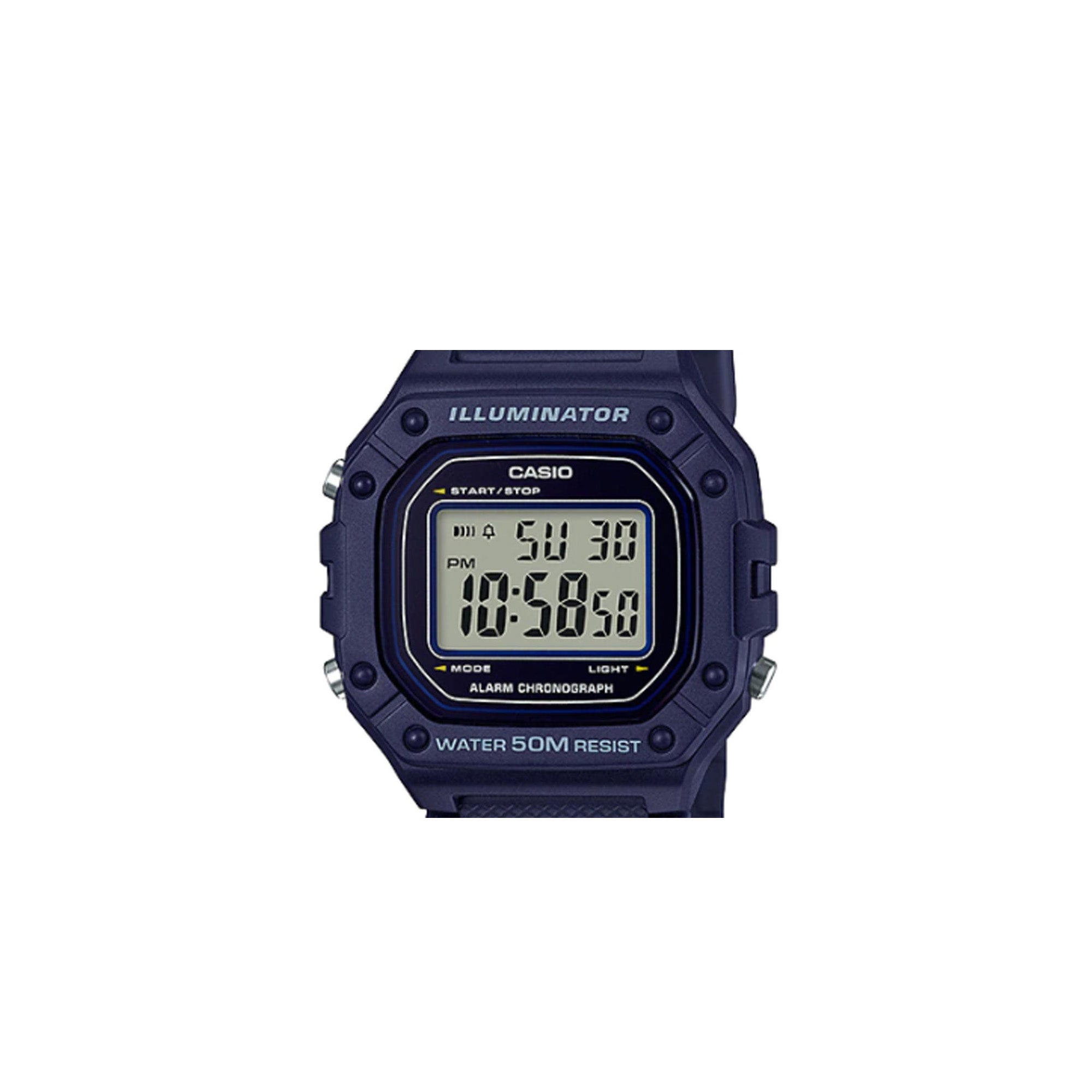 Casio W-218H-2AVDF Standard Digital Blue Resin Strap Watch For Men ...