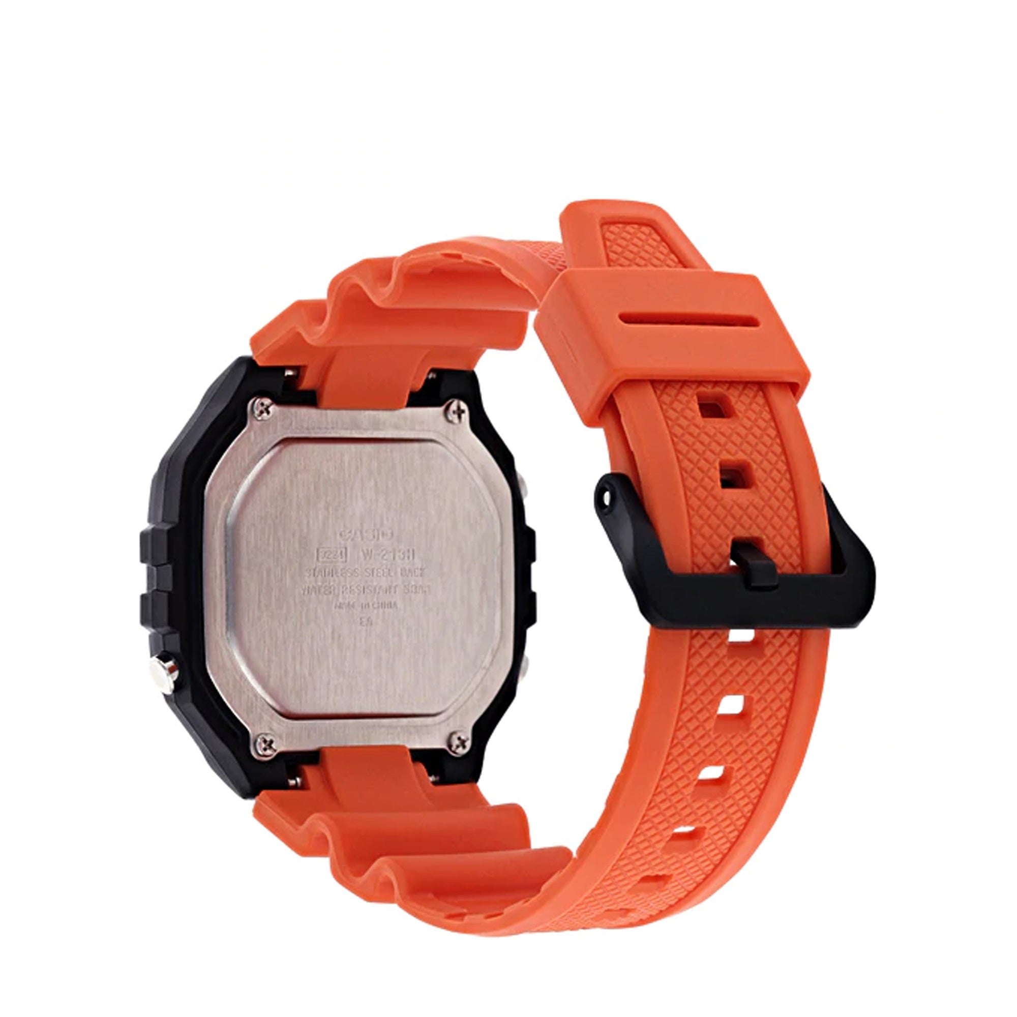 Casio W-218H-4B2VDF Standard Digital Orange Resin Strap Watch For Men ...